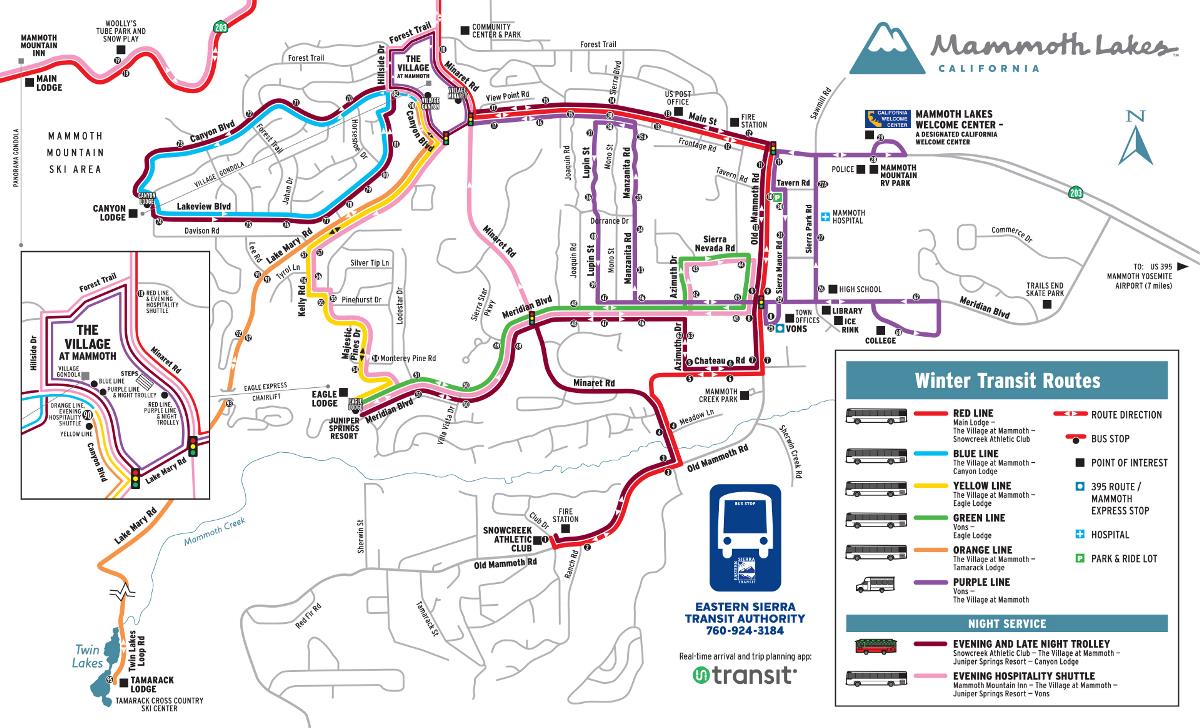 Transportation – Mammoth Shuttle Routes – Bigwood Unit P67 in Mammoth ...